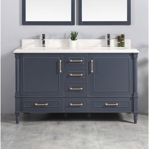 Mercer41 Ensemble de meuble-lavabo double 60 po Flavell - Wayfair Canada